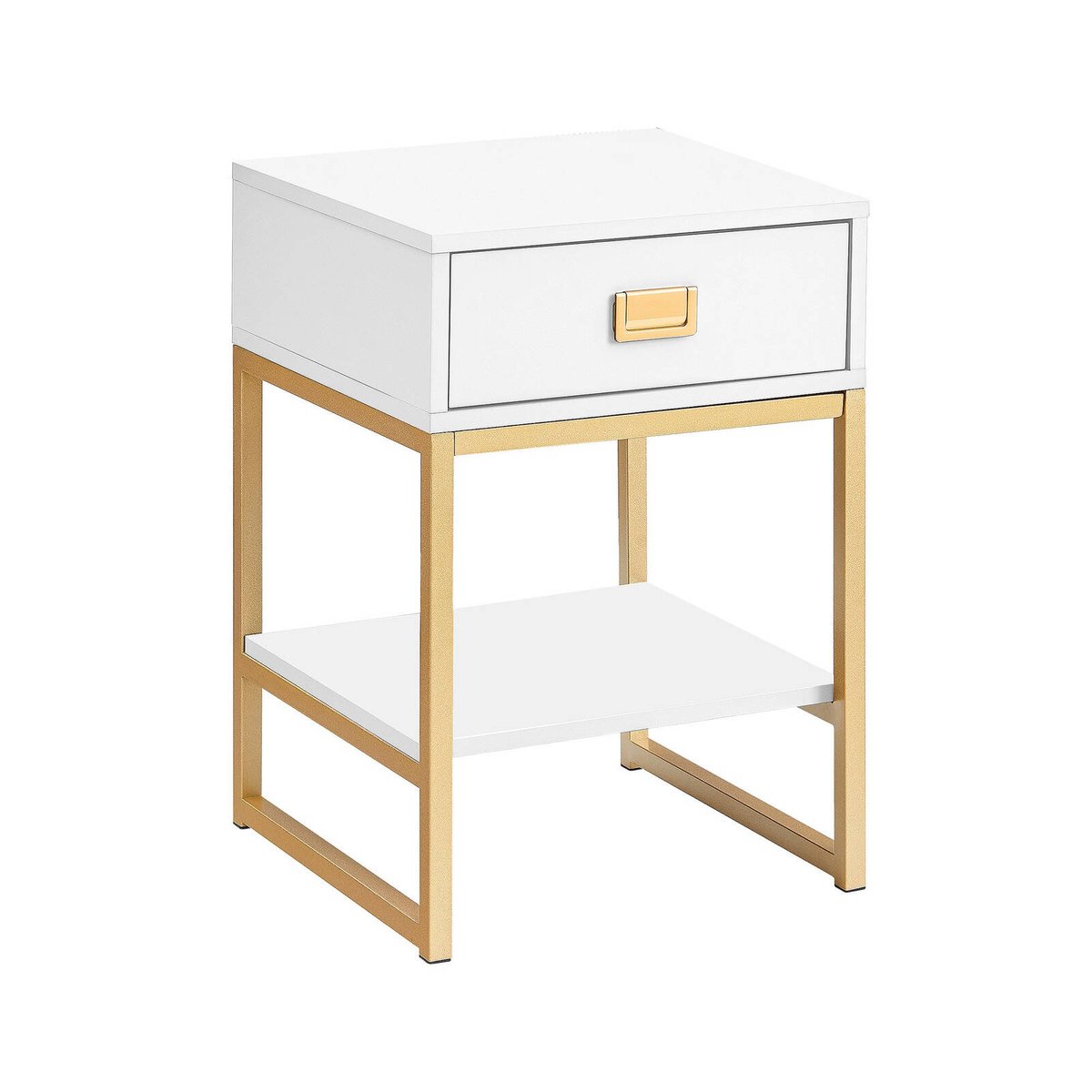 Sarantino Alessia Bedside Table - White/Gold - Bunnings Australia