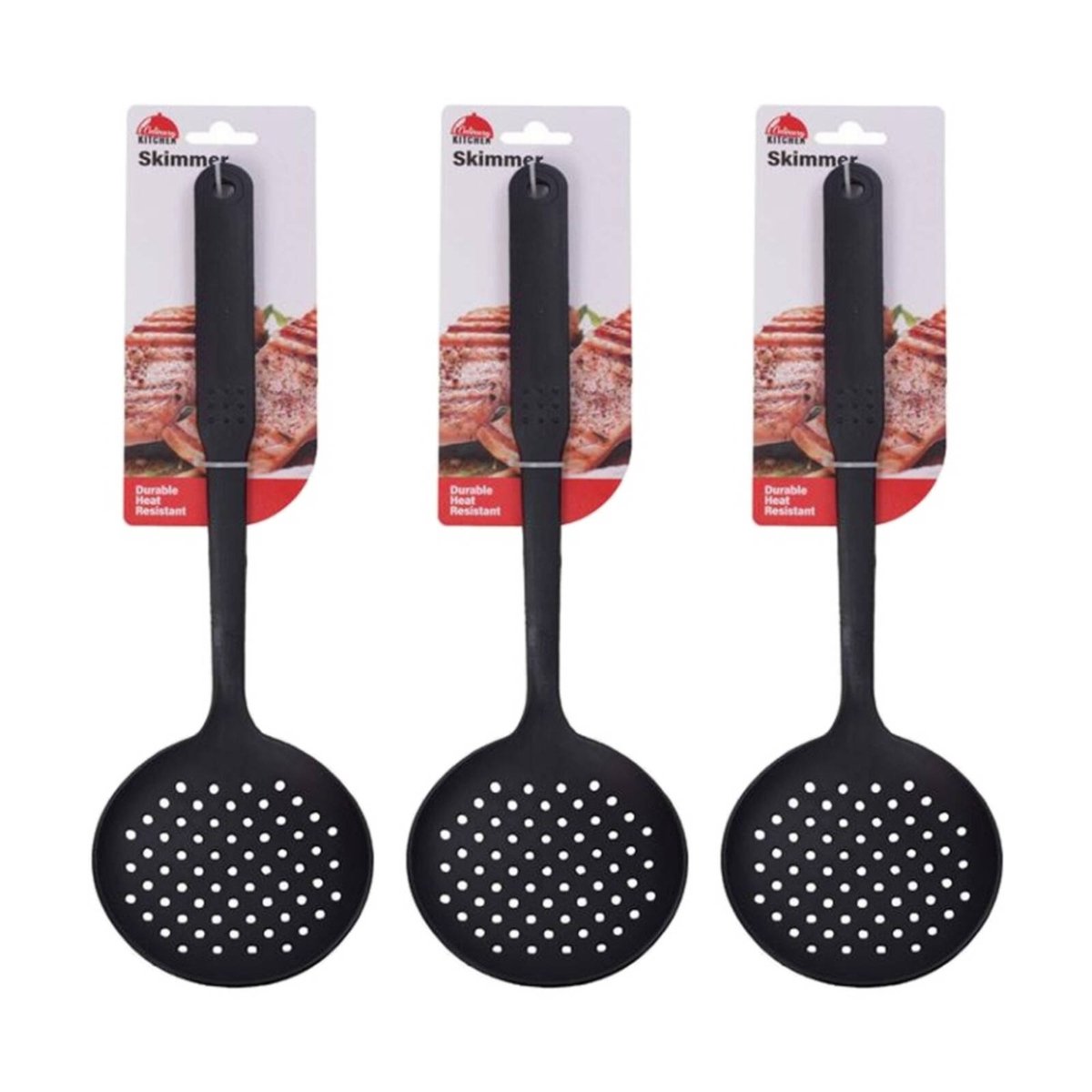 3PK Culinary Kitchen Nylon Skimmer W/ Hanging Hole Cooking Utensil ...