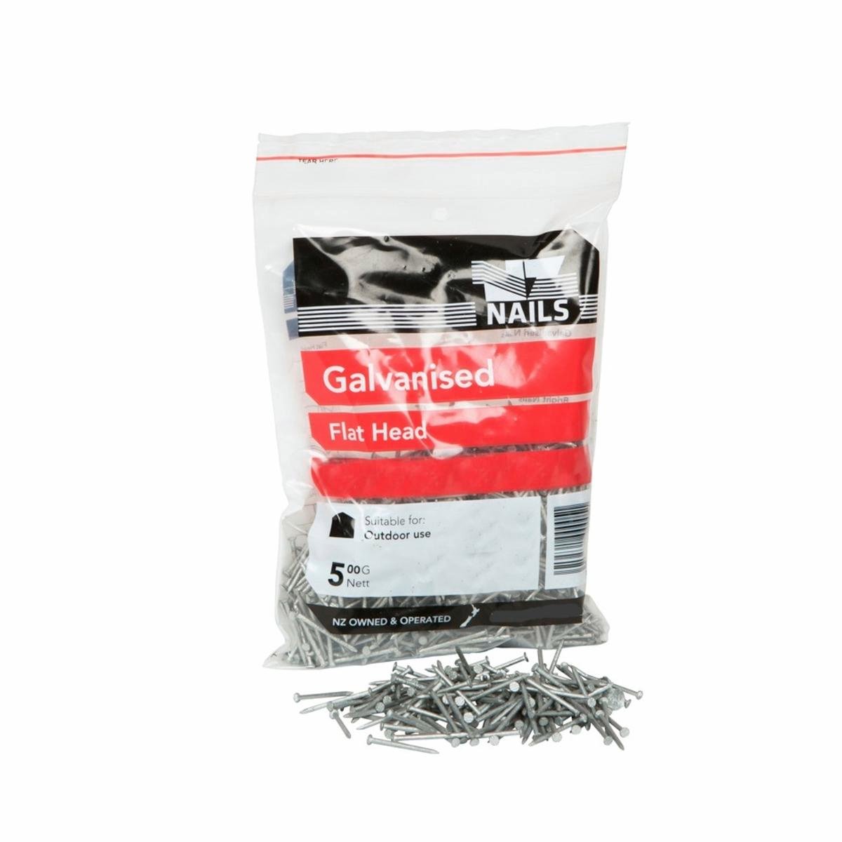 NZ Nails 19 x 1.6mm 500g Galvanised Flat Head Nails - Bunnings New Zealand