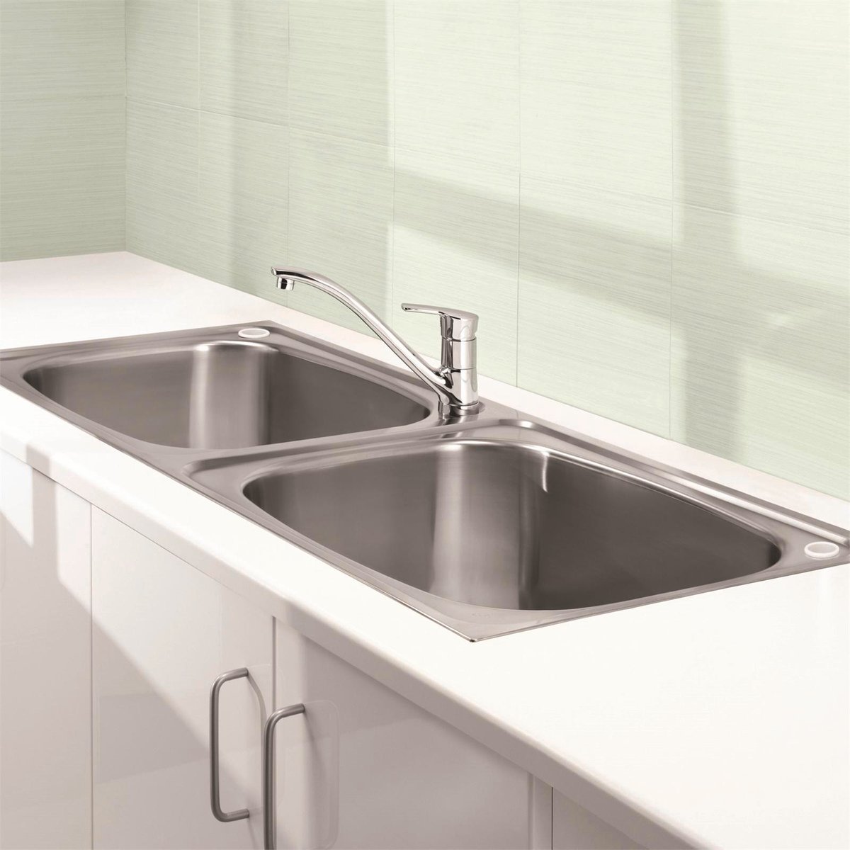 Clark 45L Flushline Double Bowl Trough With Bypass Kit - Bunnings Australia