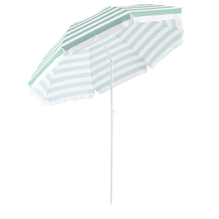 Marquee 2m Mineral Green Stripe Beach Umbrella - Bunnings Australia