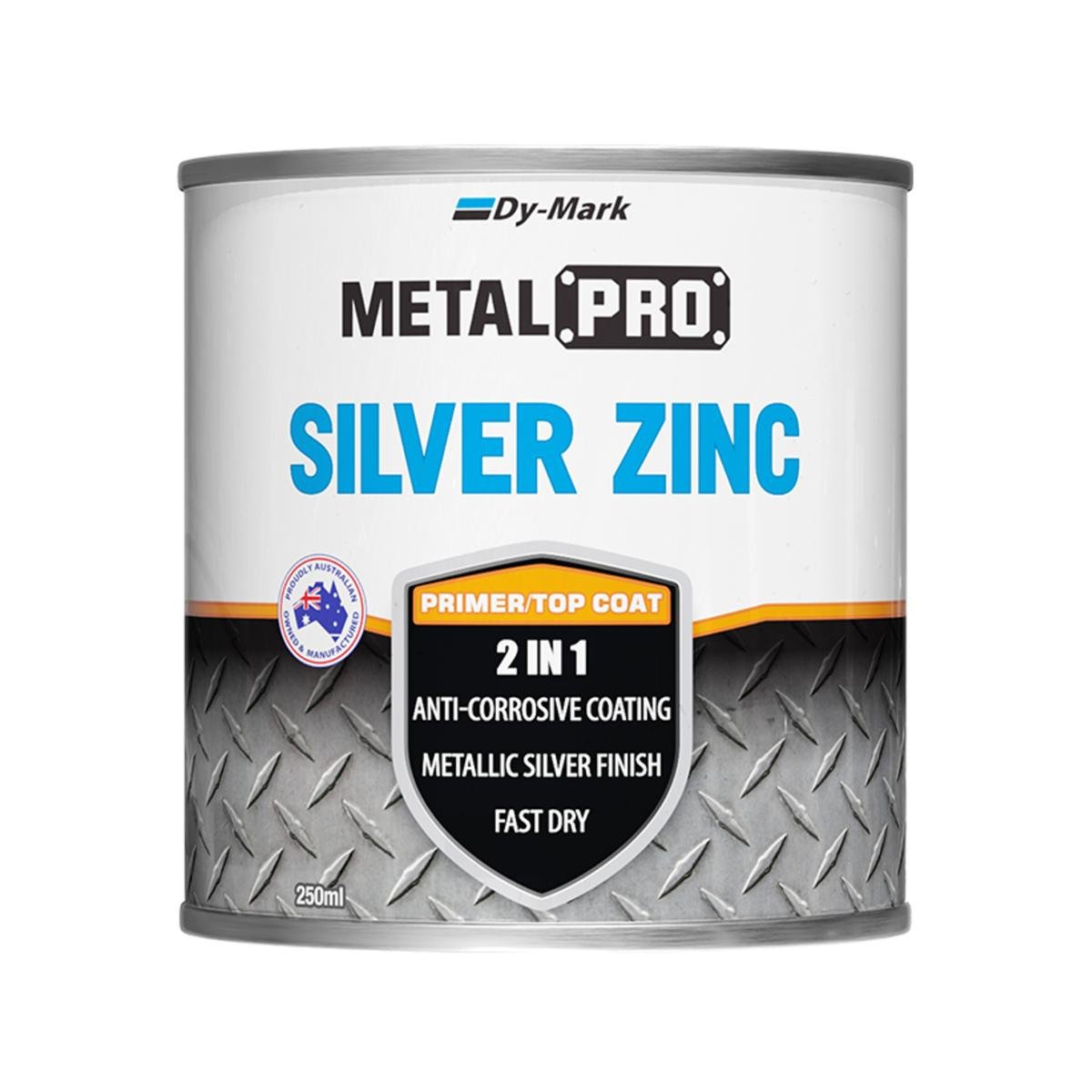 Dy-Mark 250ml Silver Zinc MetalPro Metal Paint - 250ml - Bunnings Australia