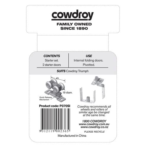 Cowdroy Folding Door Track System Starter Pack - Bunnings Australia