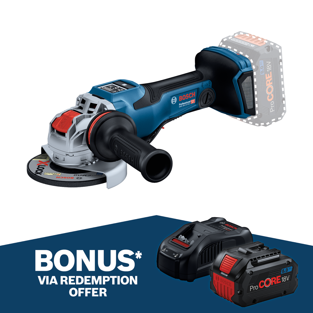Bosch 18V Professional BITURBO 125mm X-Lock Grinder 06019H6400 - Skin ...