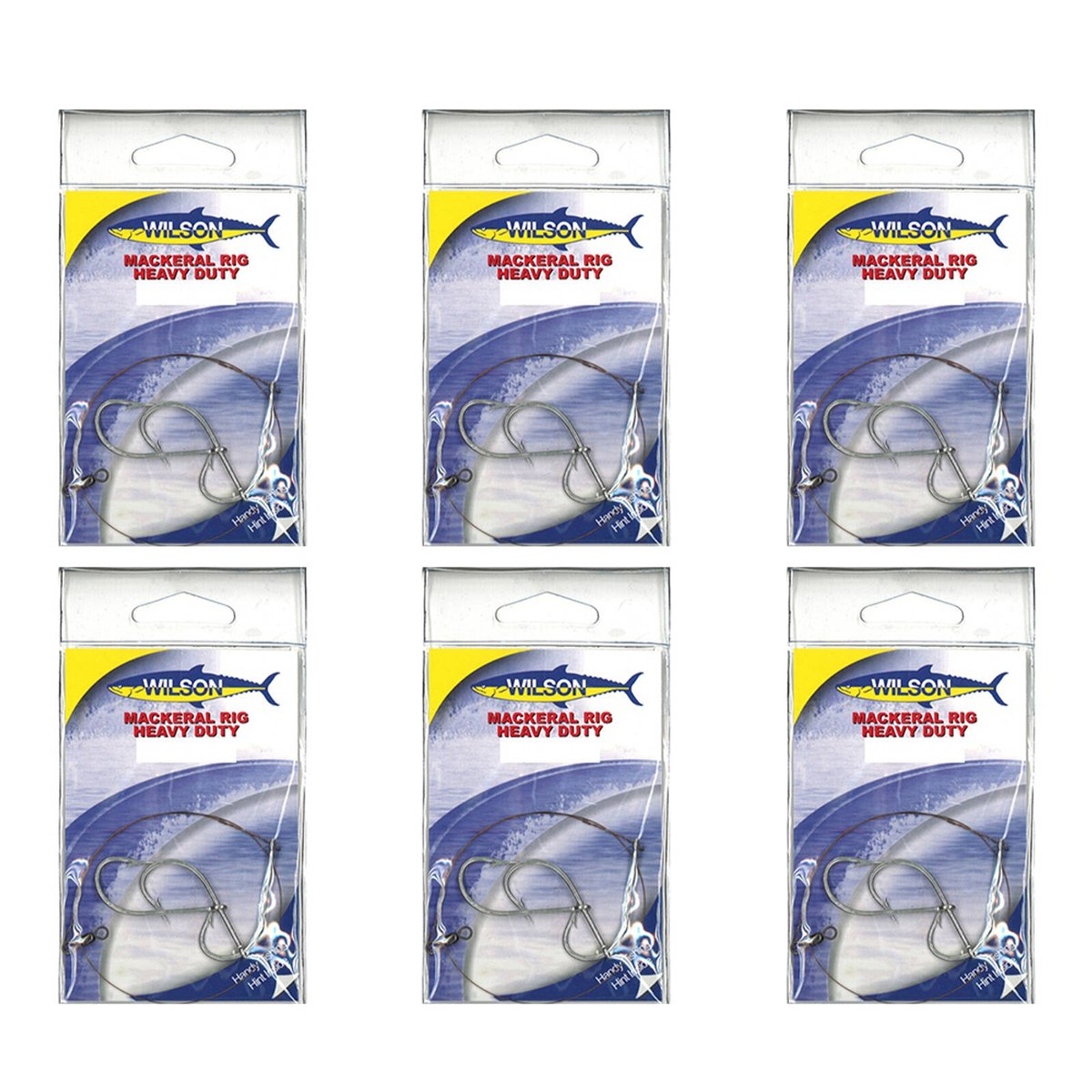 6x Wilson Heavy Duty Mackerel Fishing Rig 3x8/0 Hook-Setup-69lb Wire ...
