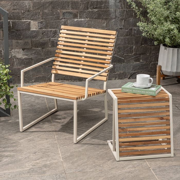 Marquee 615 x 745 x 760mm Egret Timber Lounge Chair With Table ...