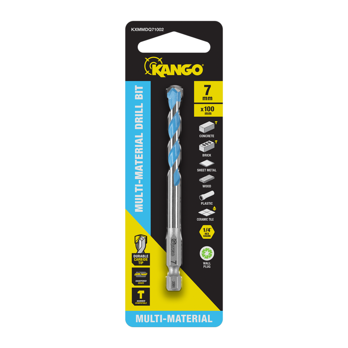 Kango 7 x 100mm 1/4" Multi-Material Drill Bit - Bunnings Australia