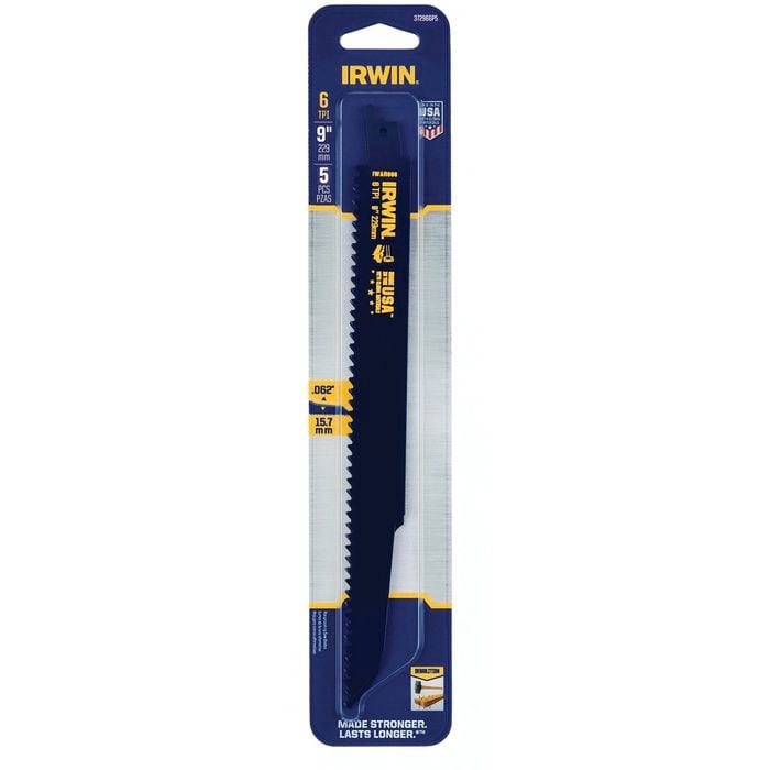Irwin 229mm 6TPI Bi-Metal Demolition Reciprocating Saw Blade - 5 Pack ...