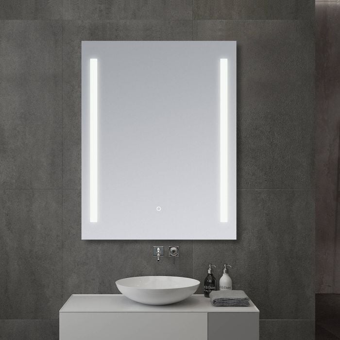 Barelli 900 x 700mm Zara Frameless Rectangular Side Front Lit Stripes ...