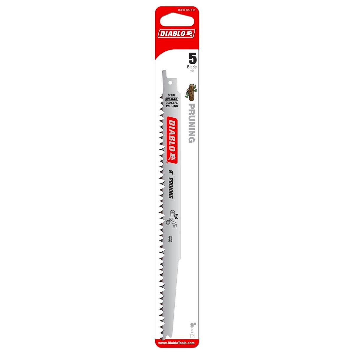 Diablo 9" Fleam Ground Reciprocating Saw Blades for Pruning - 5 Pack ...