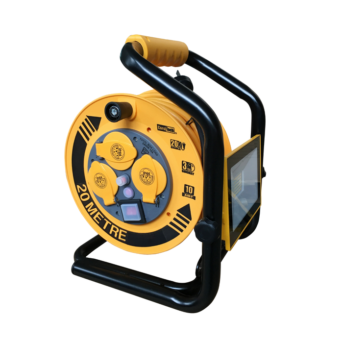 CordTech 20m 3 Socket Heavy Duty Light And Cable Reel - Bunnings Australia