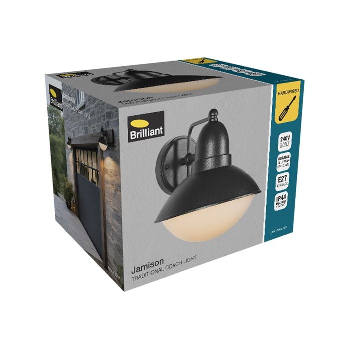 Brilliant Black Jamison Traditional Coach Light - Bunnings Australia