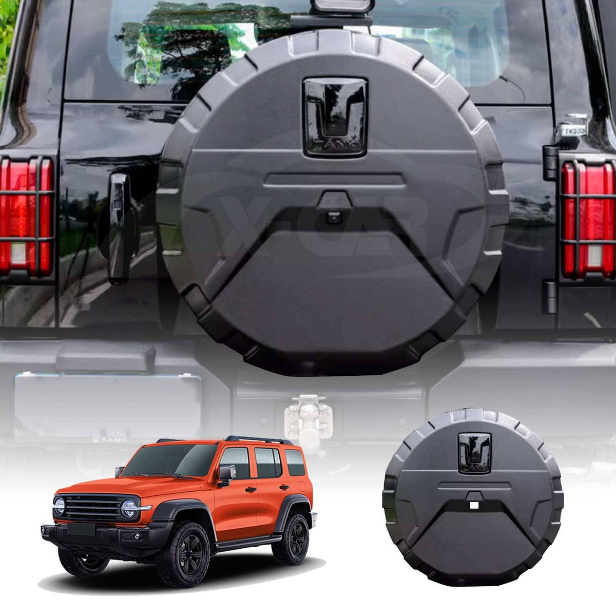 Matt Black Spare Wheel Cover for GWM Tank 300 2023-2024 Tire Protective ...
