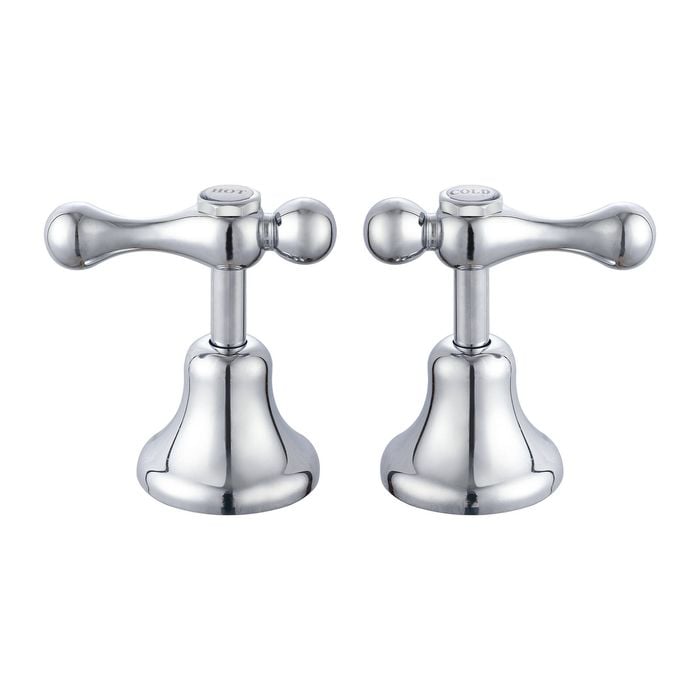 Shaw & Mason Chrome 1/4 Turn Lever Basin Top Assembly - Pair - Bunnings ...
