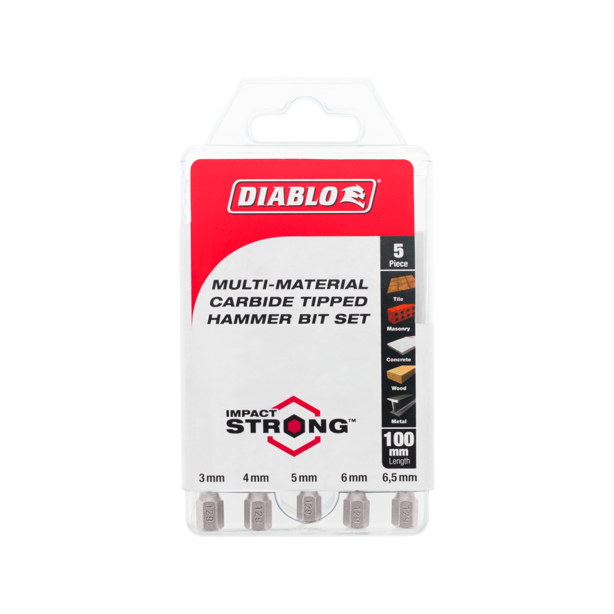 Diablo 5 Piece Multi Material Drill Bit Set - Bunnings Australia