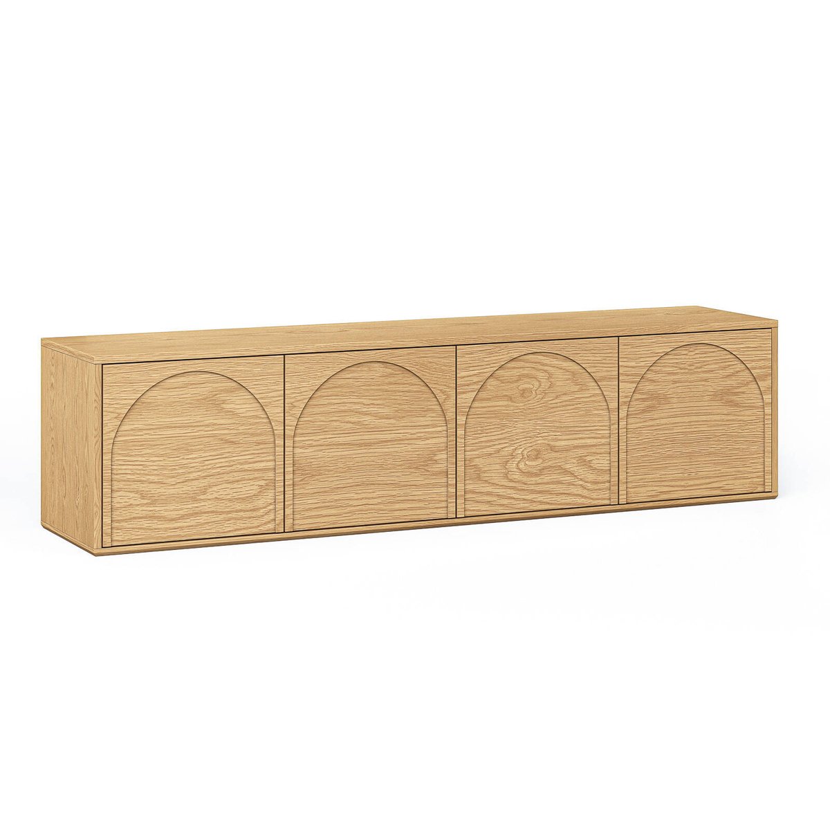 Aurora 180cm Natural Oak 4 Door Arch TV Entertainment Unit - Bunnings ...