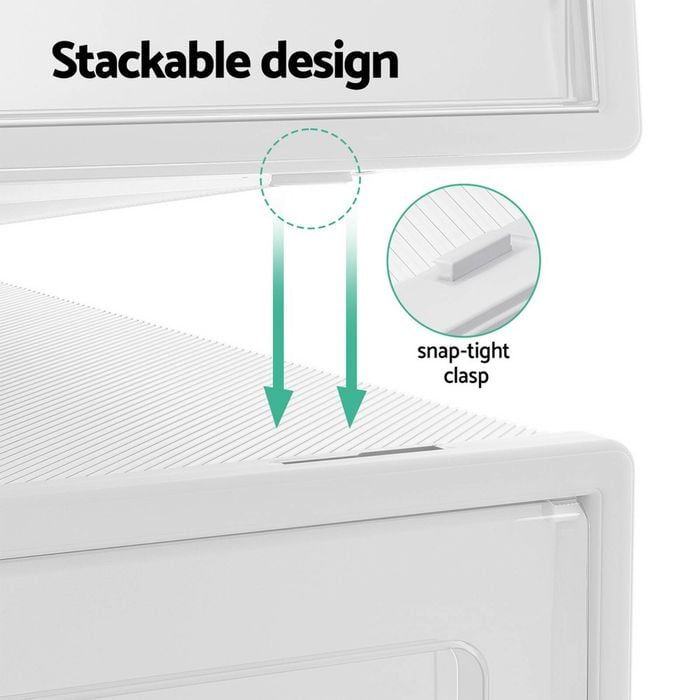 Artiss Shoe Box Rack DIY Set of 24 Stackable White Abel - Bunnings ...