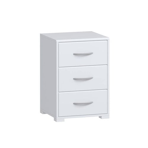 Practa Bedside Table Bundle - 3 Drawers - White - Bunnings New Zealand