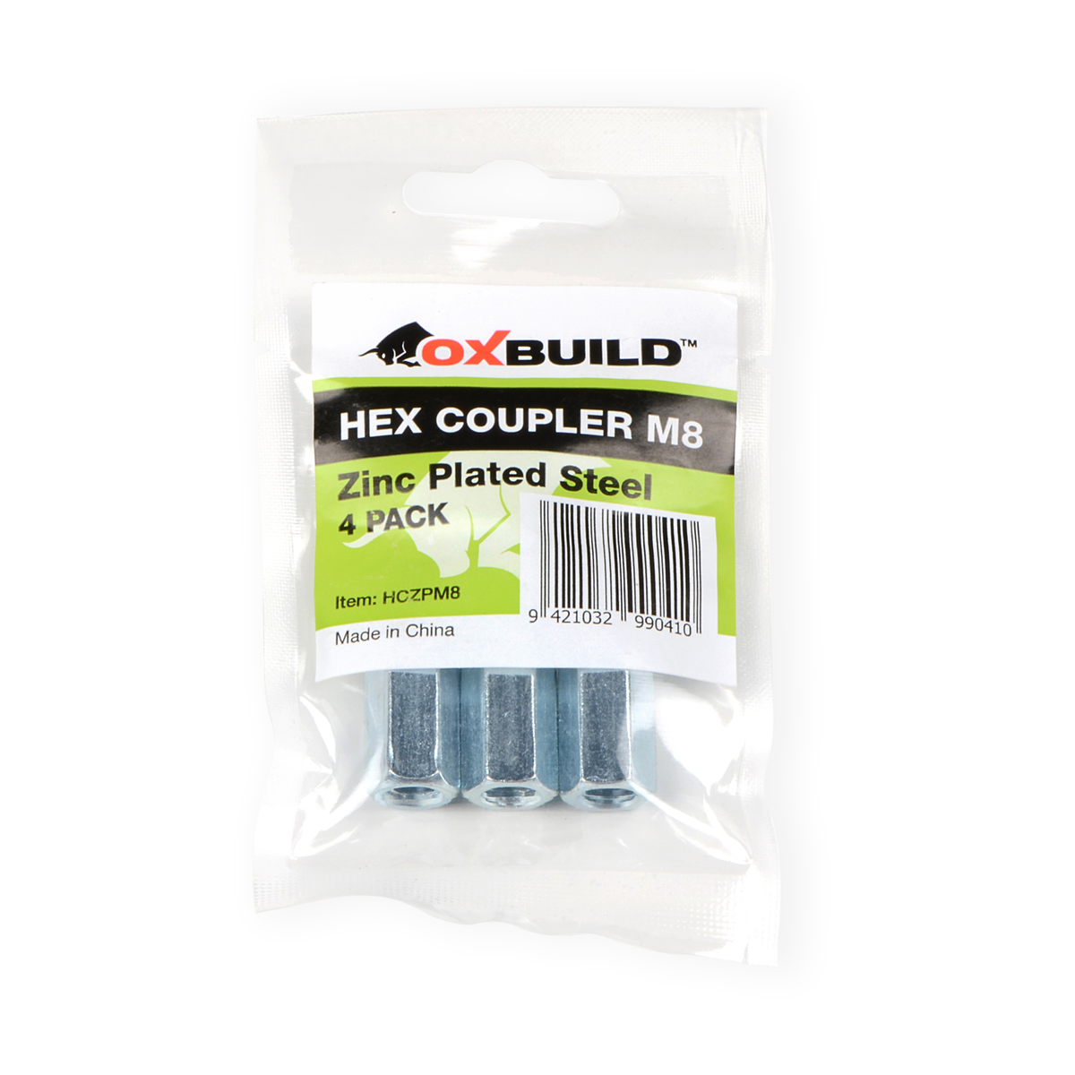 Oxbuild M8 Zinc Plated Hex Coupler - 4 Pack - Bunnings New Zealand