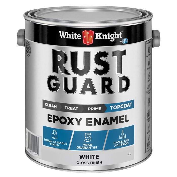 White Knight Rust Guard 4L White Gloss Epoxy Enamel Paint - 4L ...