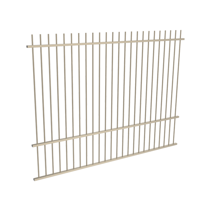 ProtectorAl 2400 x 1800mm Paperbark Aluminium Picket Top Pool Fence ...