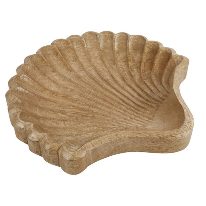 Maine & Crawford 7 Seas 25cm Seashell Wooden Display Tray - Natural ...