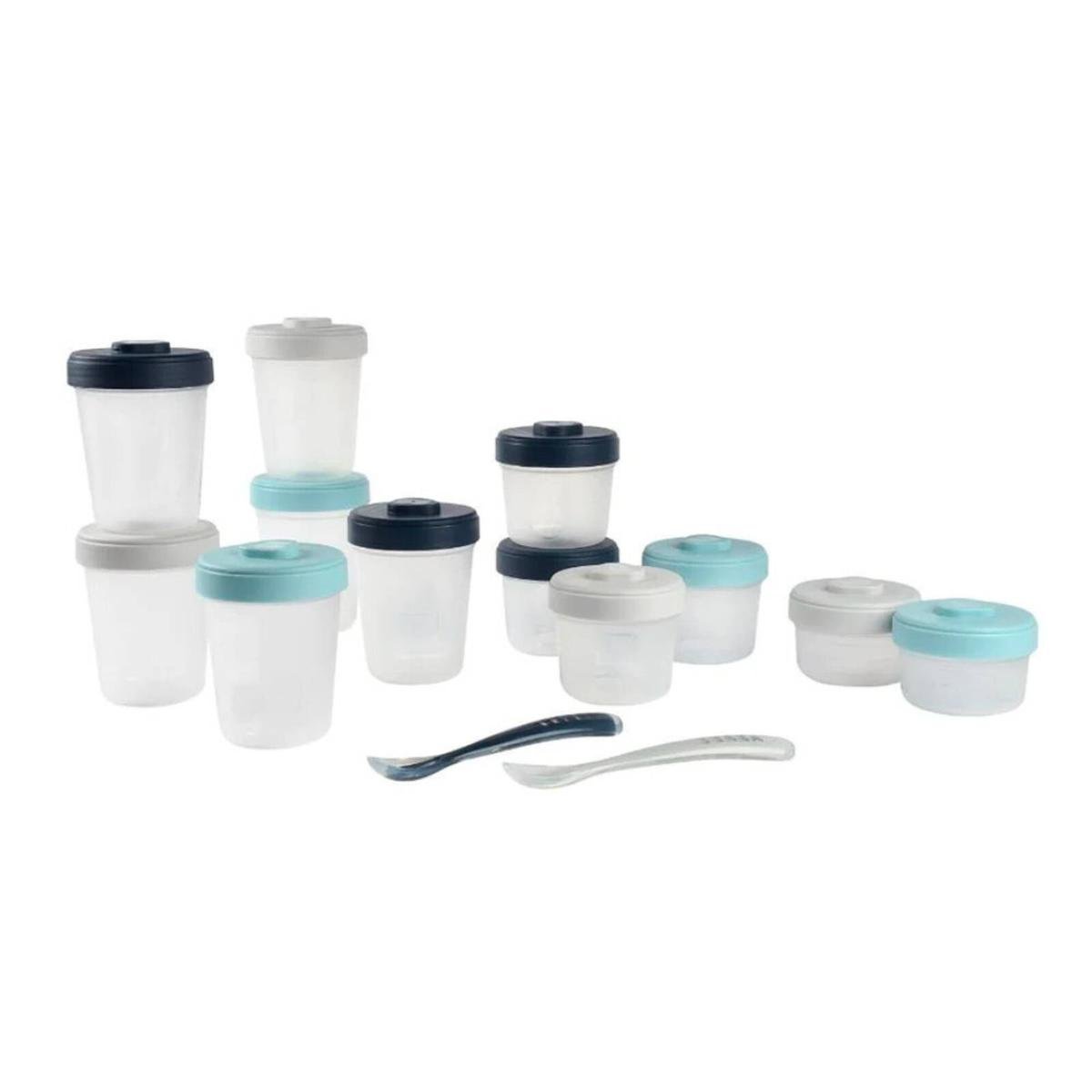 Beaba 8 Piece Toddler Stackable Clip Food Storage Jars 150ml & 250ml ...