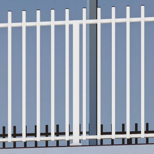 ProtectorAl 1010mm Pearl White Aluminium Flanged Middle Balustrade Post ...