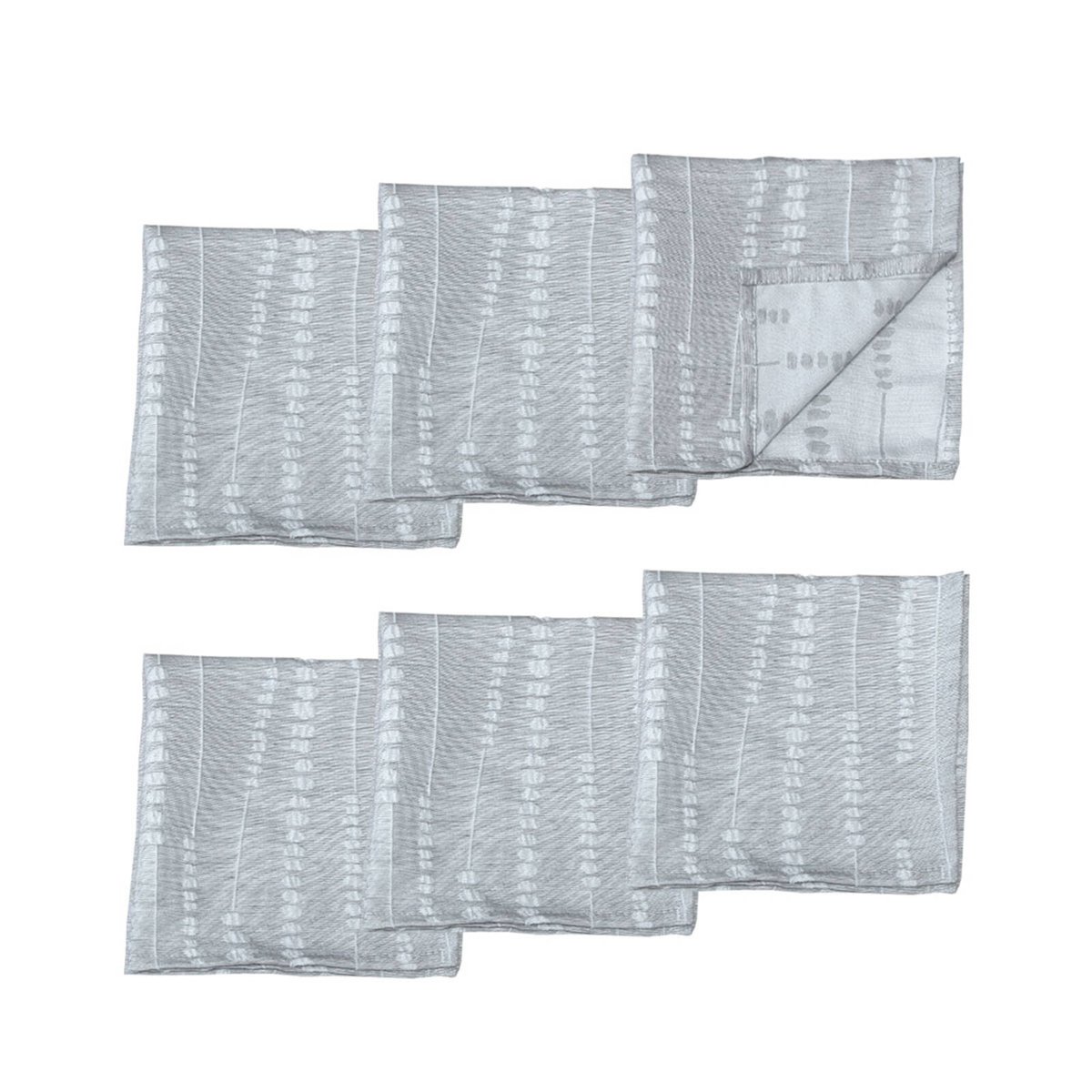 Set of 6 Perline Grey Jacquard Napkins 40cm x 40cm - Bunnings Australia