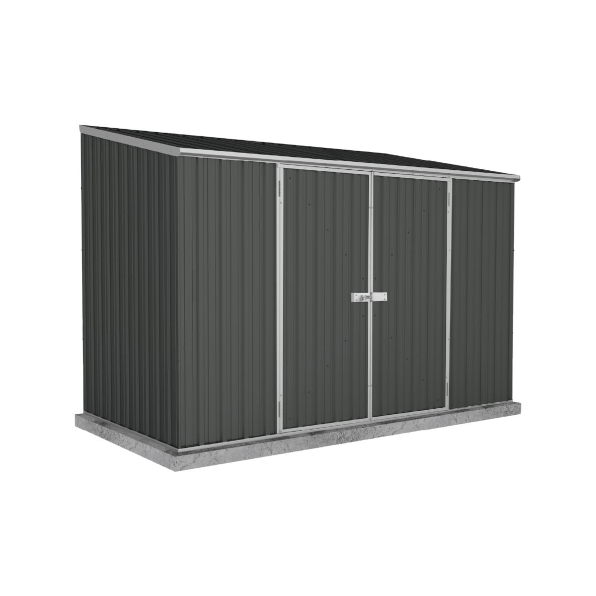 Absco Sheds 3.0 x 1.52 x 2.08m Monument Space Saver Double Door Shed ...