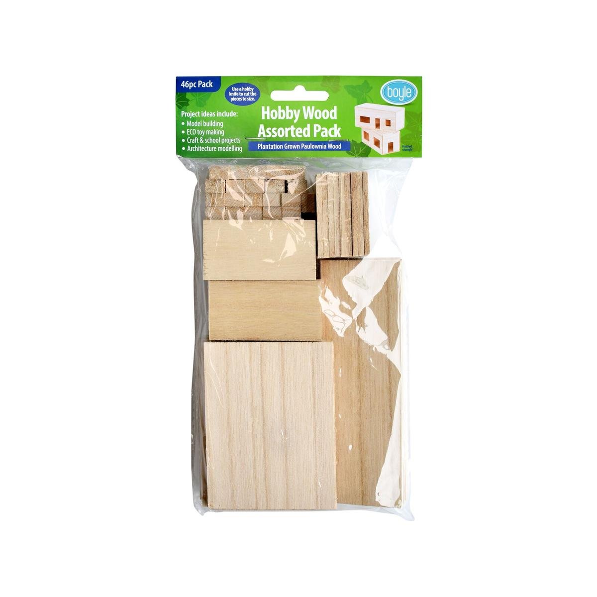 Boyle 46 Piece Hobby Wood Assorted Pack - Bunnings Australia