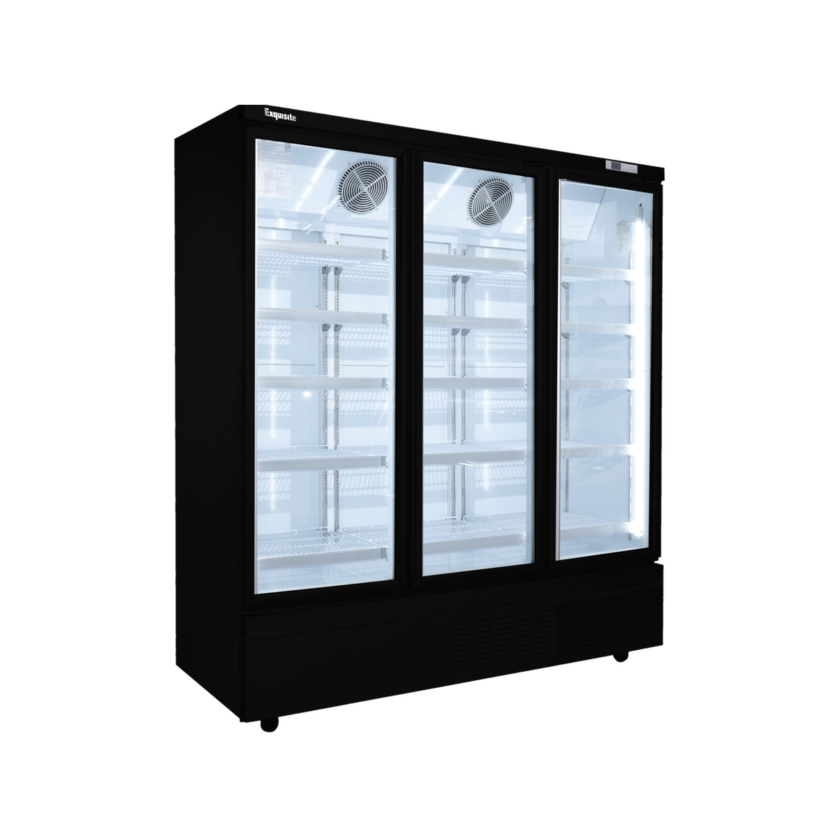 Exquisite Three Glass Door Supermarket Display Refrigerators Black 1665 ...