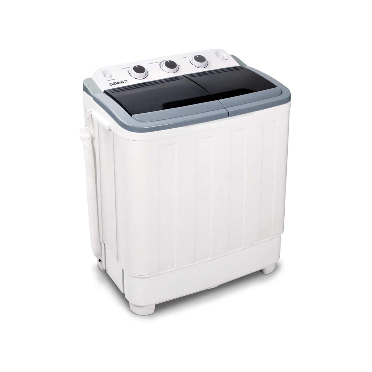 Devanti Portable Washing Machine Twin Tub 5KG White - Bunnings Australia