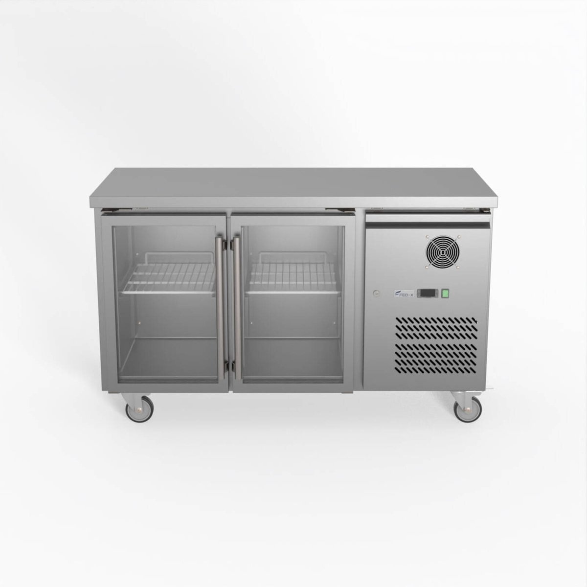 FED-X Two Glass Door Bench Fridge XUB6C13G2V - Bunnings Australia