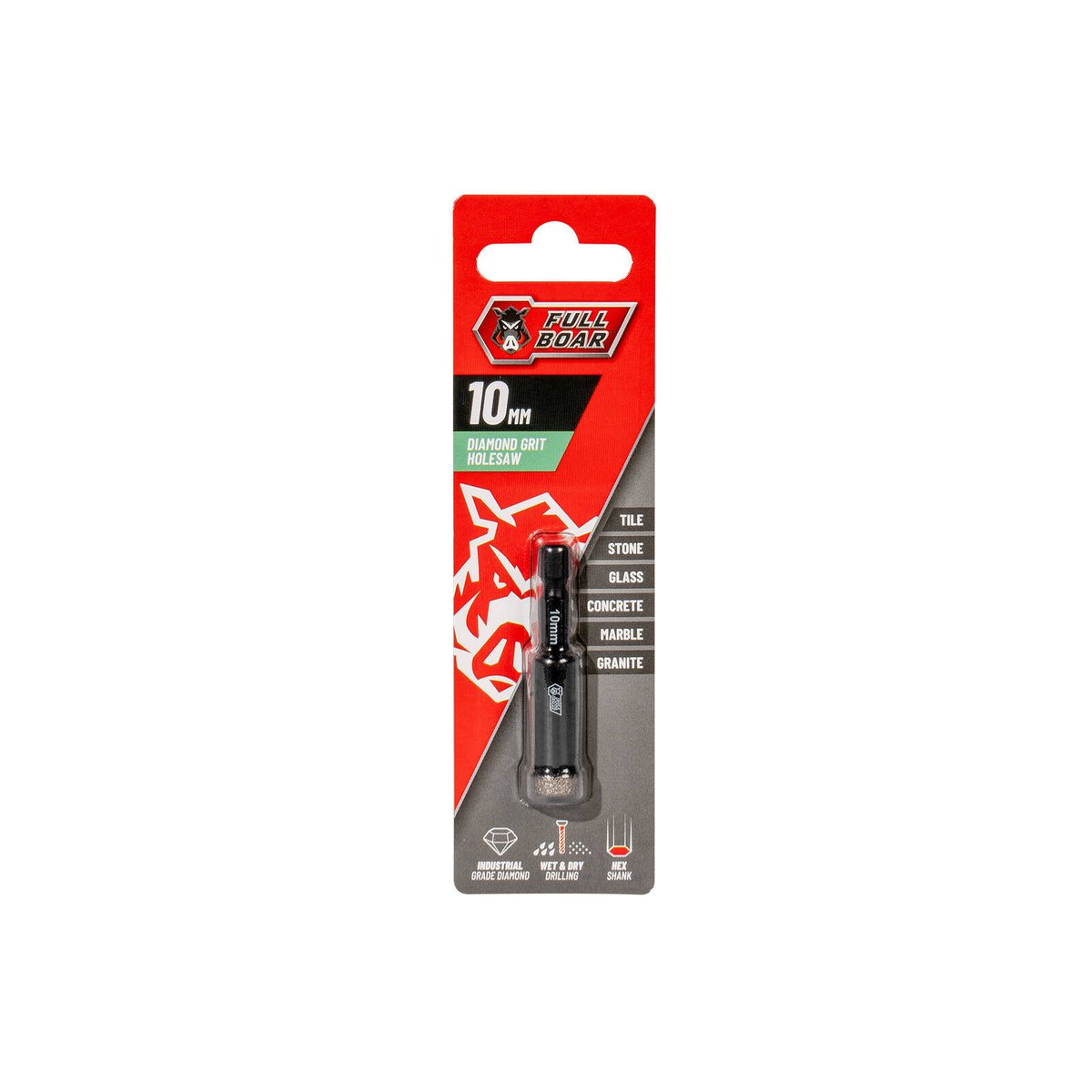 Full Boar 10mm Diamond Grit 1/4" Hex Shank Holesaw Bit - Bunnings New ...