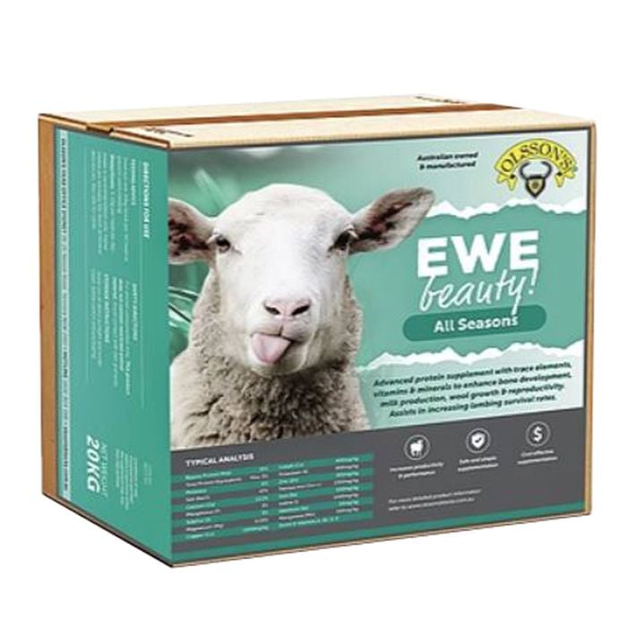 Olsson Ewe Beauty All Seasons Salt Lick Block Supplement for Sheep 20kg ...