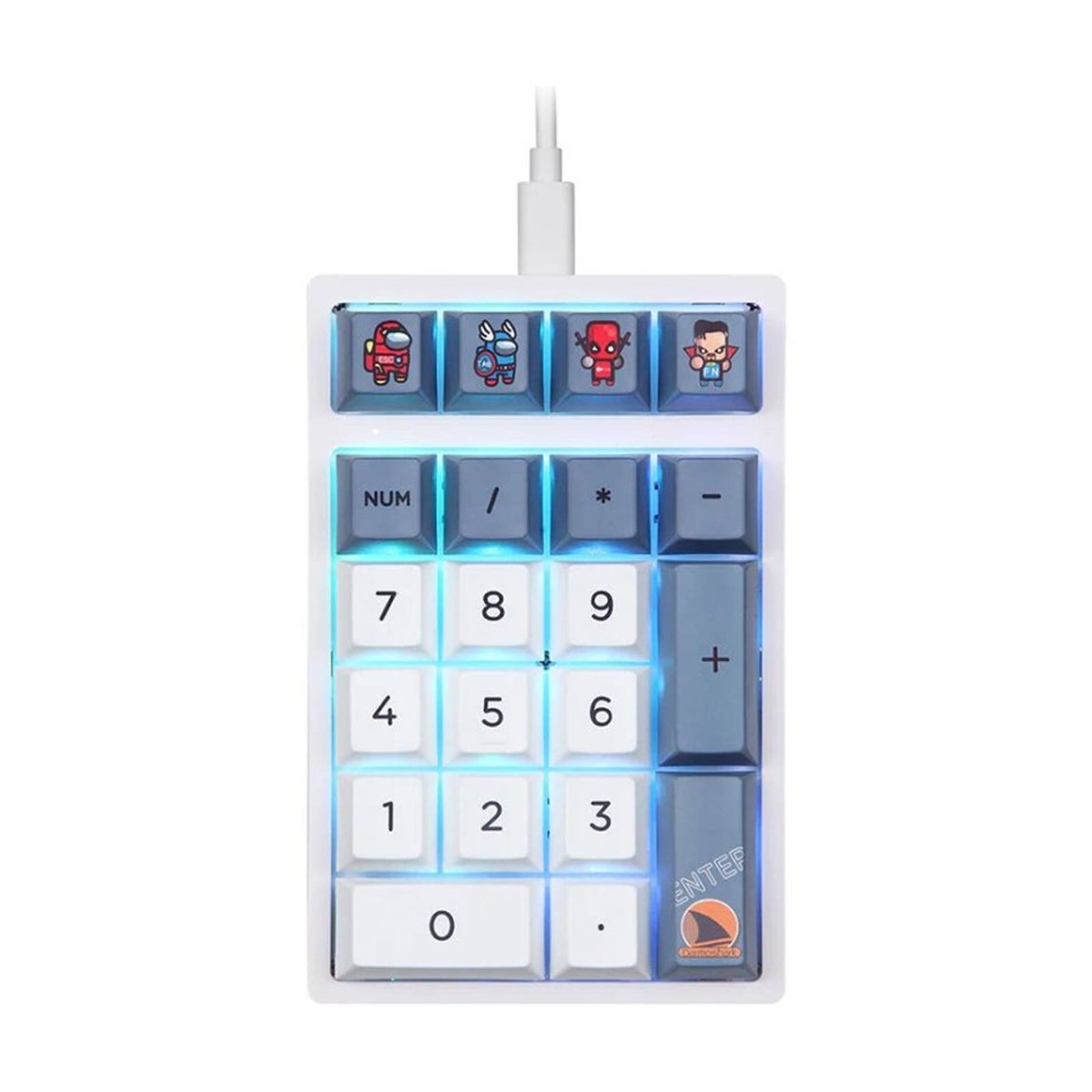 Darmoshark K3 QMK Wired Mechanical Numeric RGB Gaming Keypad 1.5M White ...