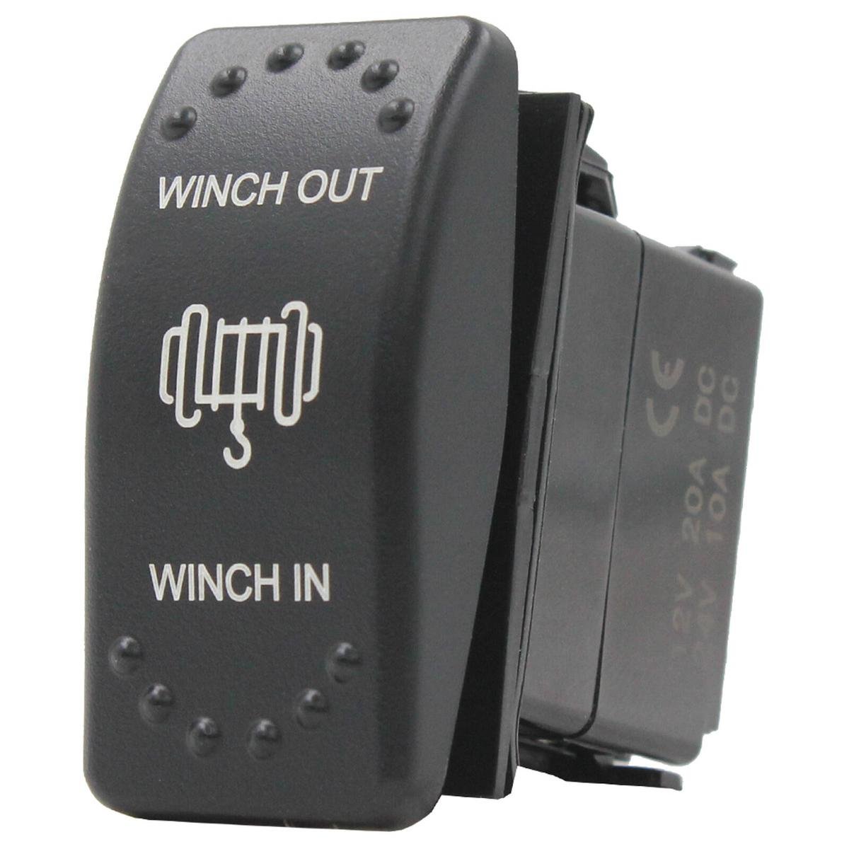 Switch Boss Dual Green LED Laser Etched Rocker Switch - Winch In/Winch ...