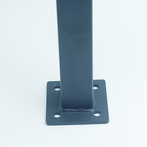 RapidFence 50 x 50 x 950mm Dark Grey Capped Square Tube Flanged Fence Post - Bunnings Australia