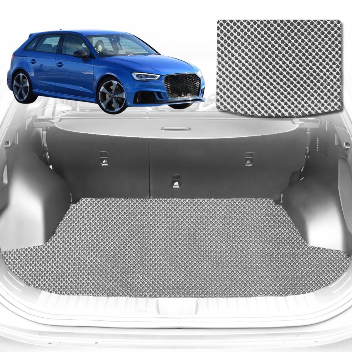 6D Diamond Car Boot Mat for Audi A3 S3 RS3 8V2013-2021-Sedan-Cargo Mat ...