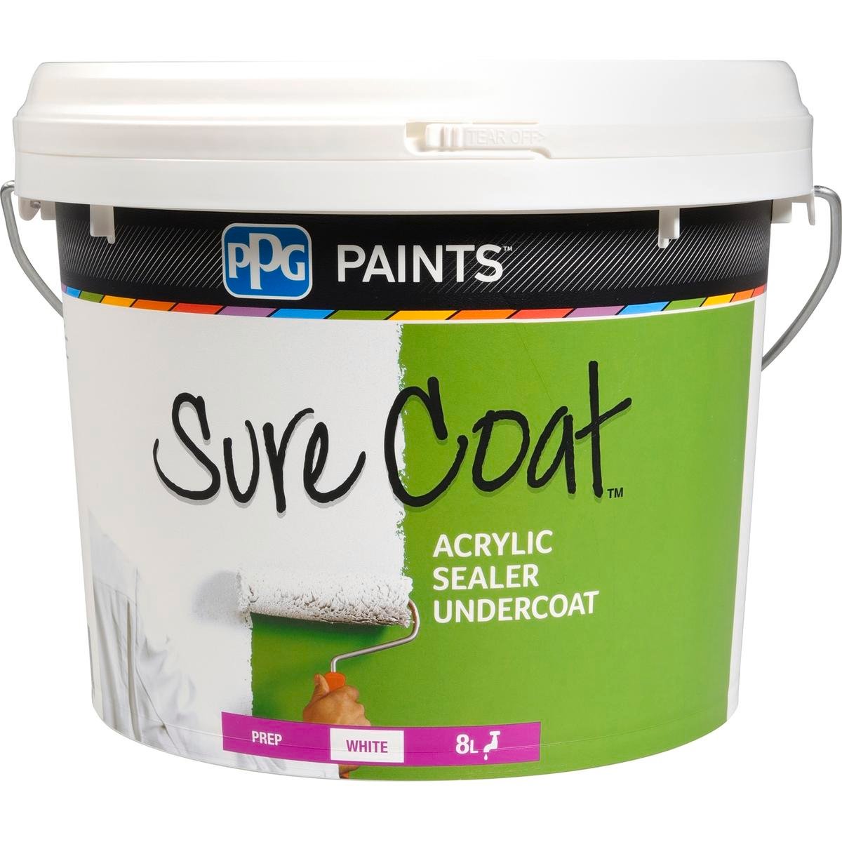 PPG Paints 8L White Sure Coat Acrylic Sealer Undercoat Paint - Bunnings ...