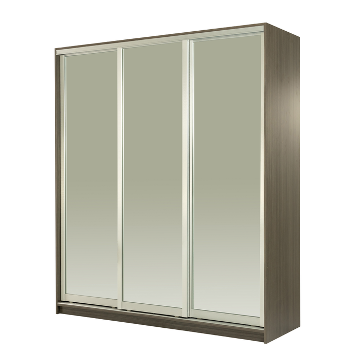 Bedford 1717mm Sliding Robe Bundle - 3 Mirror Doors 2 Drawers 2 Shelves ...