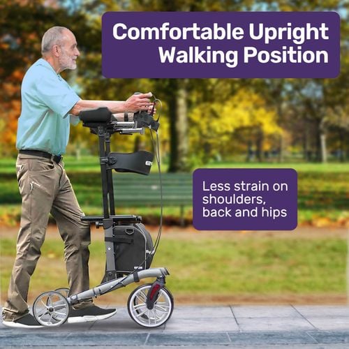 EQUIPMED Upright Rollator Walker with Forearm Rest Supports, Mobilty ...
