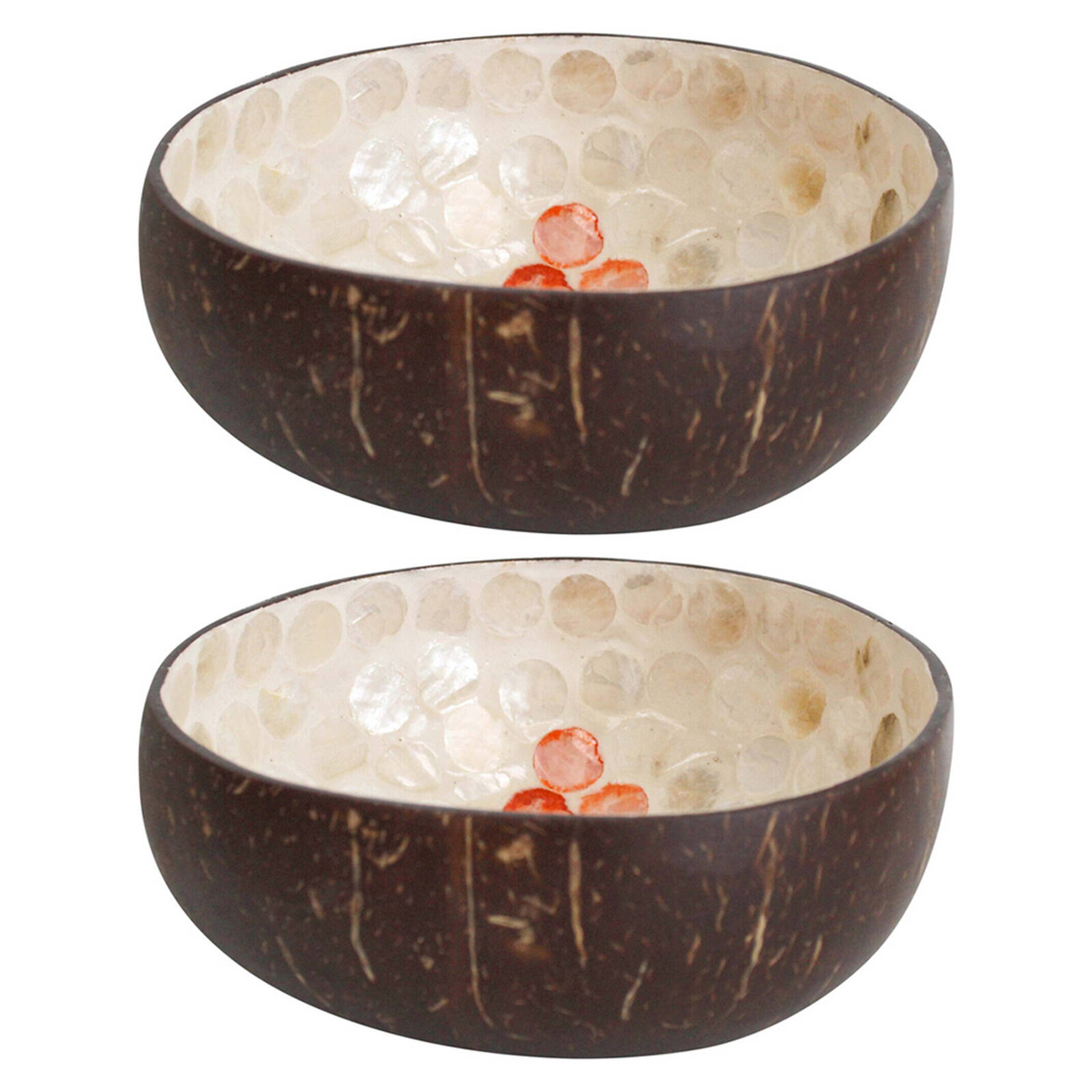 2x Tree Ruby 13cm Decorative Coco Capiz Bowl Container Home Tabletop ...