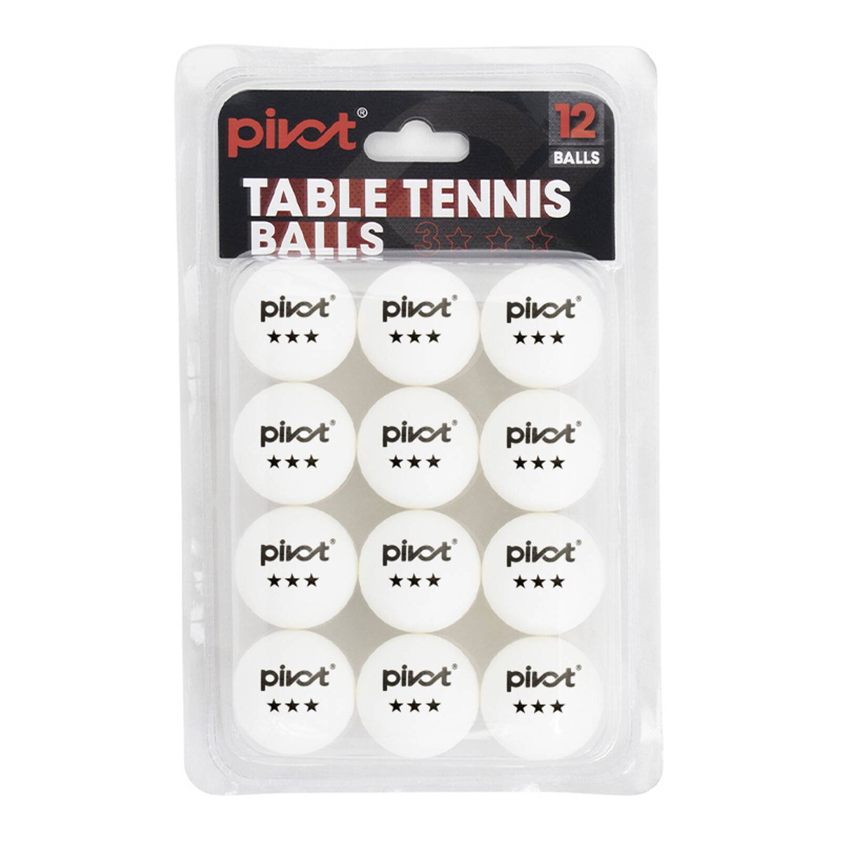 12pc Pivot 3 Star Table Tennis Balls White - Bunnings Australia