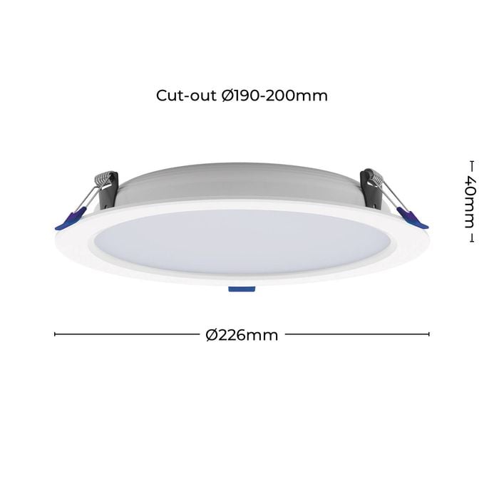 DETA 200mm X8 Series MultiPower Tri-Colour High Efficacy Dimmable LED ...