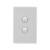DETA White Gloss S-Line Double Vertical Wall Switch - Gloss White ...