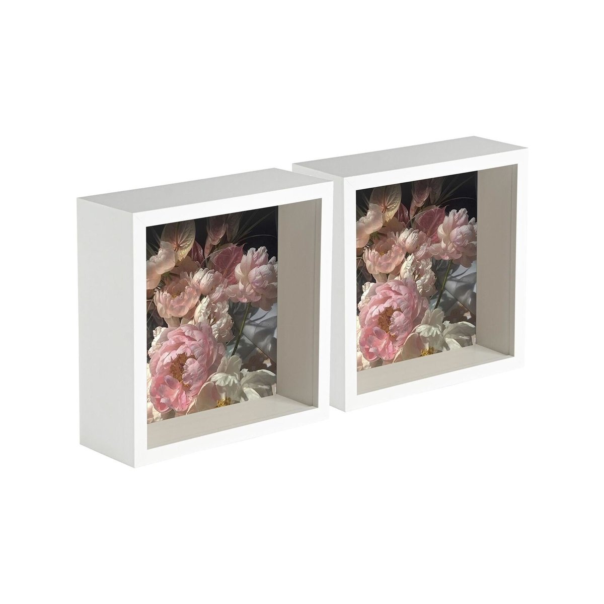 Nicola Spring 2 Piece Box Photo Frame Set - 6 x 6 Square Acrylic Frame ...
