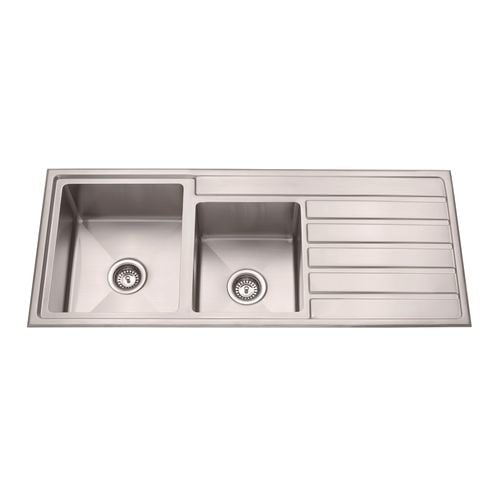 SINX 1200 x 500mm 1200L Zen Double Sink Bowl And Drainer - Bunnings New ...