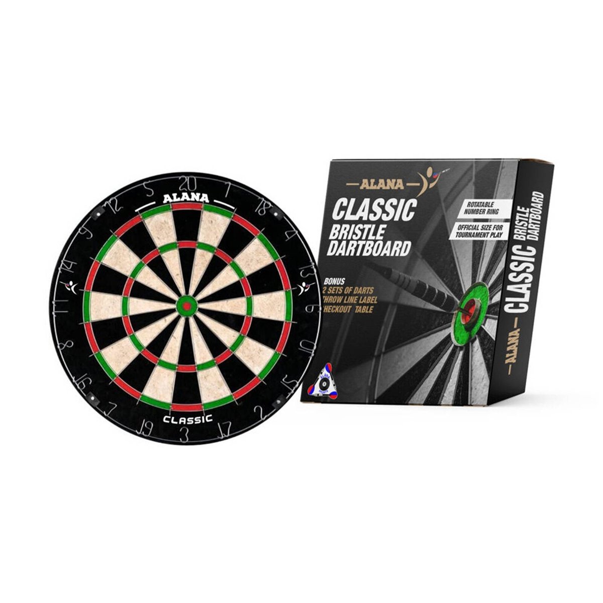 Alana Classical Bristle Round Wire Spider Dartboard w/ 2 Sets Brass ...